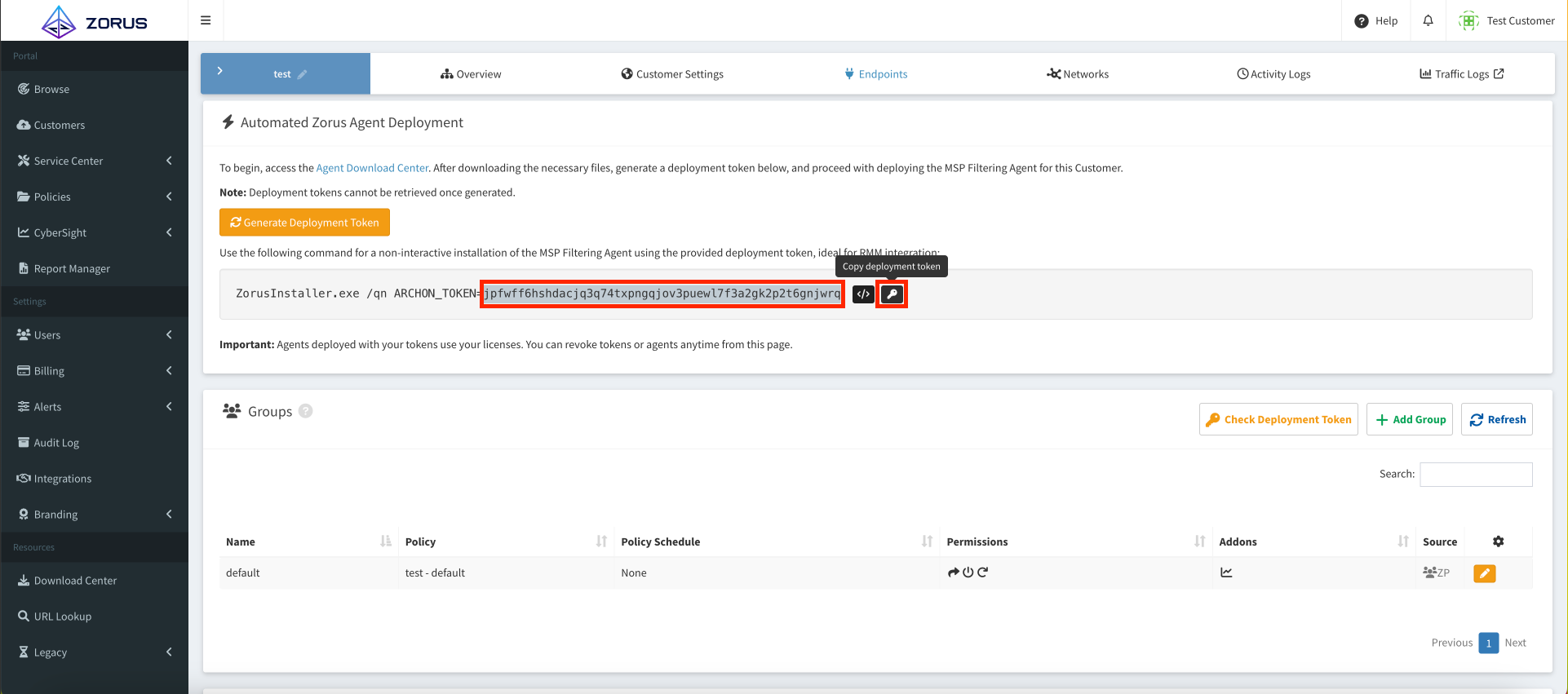 Zorus Portal QuickStart